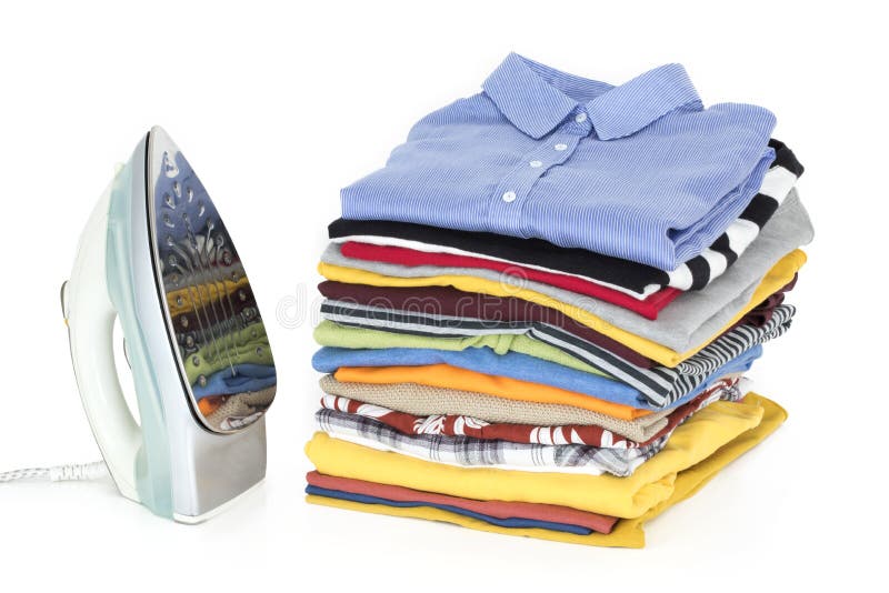 Ironing Clothes on Ironing Board Stock Image - Image of laundry, shirt ...