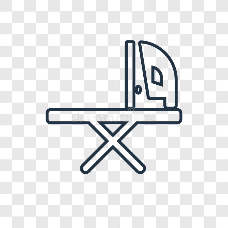 Ironing Concept Vector Linear Icon Isolated on Transparent Background ...