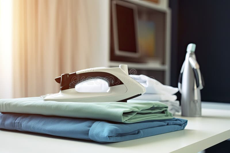 Ironing, Laundry, Clothes, Housekeeping and Objects Concept - Close Up ...