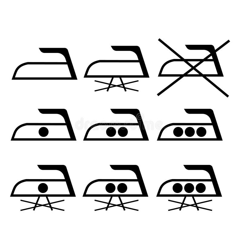 Ironing symbols stock illustration. Illustration of symbol - 58531083