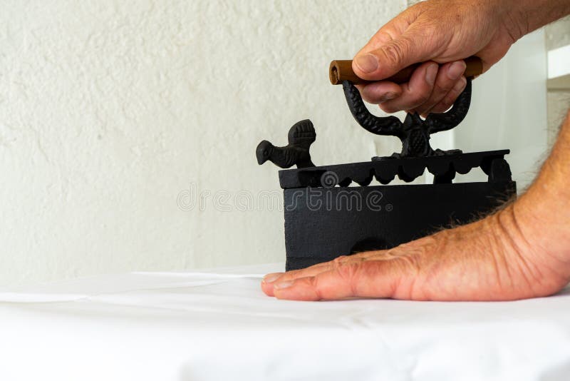 Ironing white fabric stock image. Image of metal, rusty - 227526831