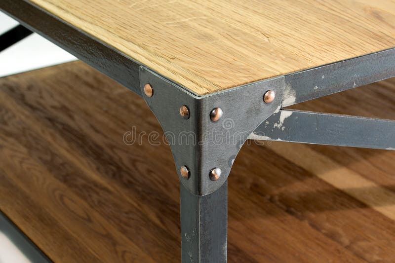 Ironwork Corner with Rivets. Fixing for a Table Stock Photo - Image of ...