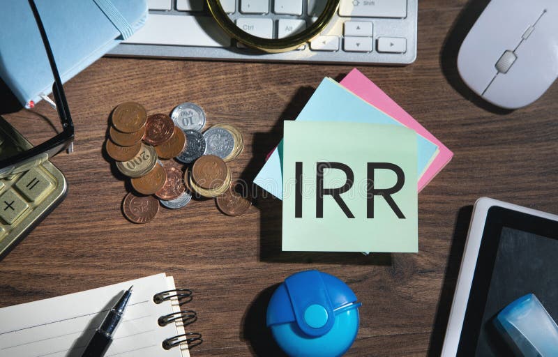 IRR-Internal Rate of Return on Sticky Note. Business Concept Stock ...
