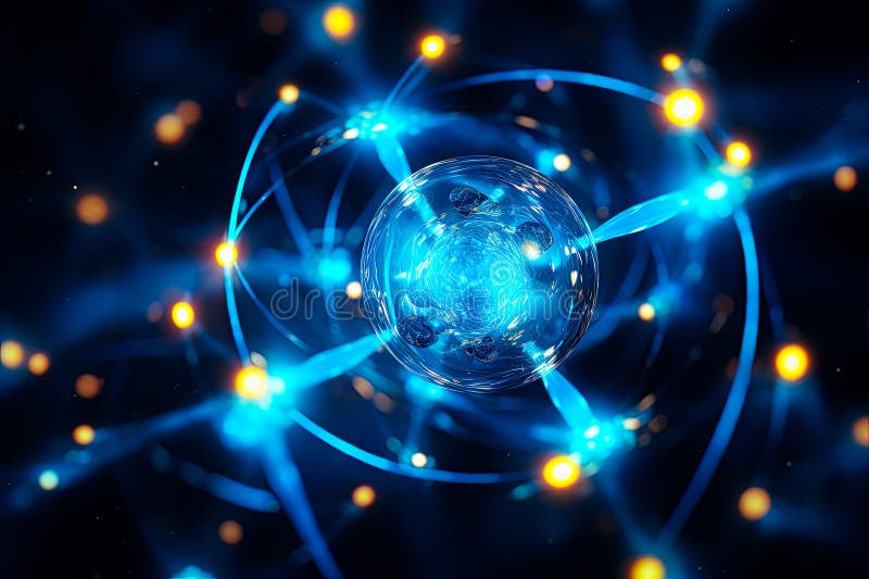 Irradiation Science: Atomic Nucleus Electrons Neutrons Protons. Model Shows that an Atom is ...