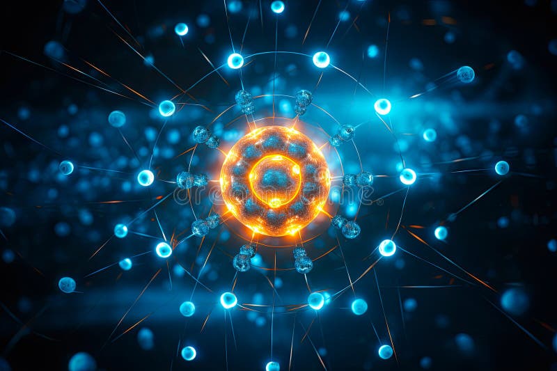 Irradiation Science: Atomic Nucleus Electrons Neutrons Protons. Model Shows that an Atom is ...