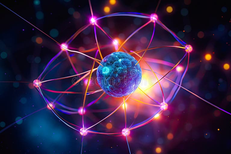 Irradiation Science: Atomic Nucleus Electrons Neutrons Protons. Model Shows that an Atom is ...