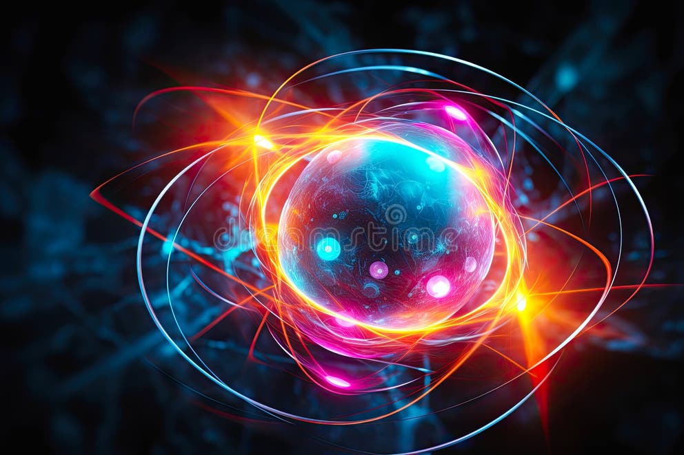 Irradiation Science: Atomic Nucleus Electrons Neutrons Protons. Model ...