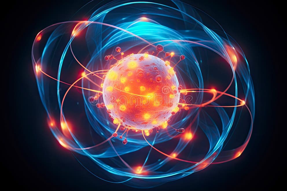 Irradiation Science: Atomic Nucleus Electrons Neutrons Protons. Model ...