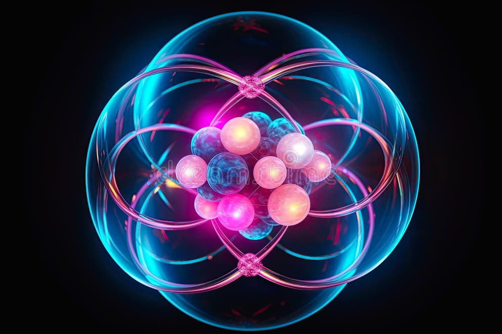Irradiation Science: Atomic Nucleus Electrons Neutrons Protons. Model Shows that an Atom is ...