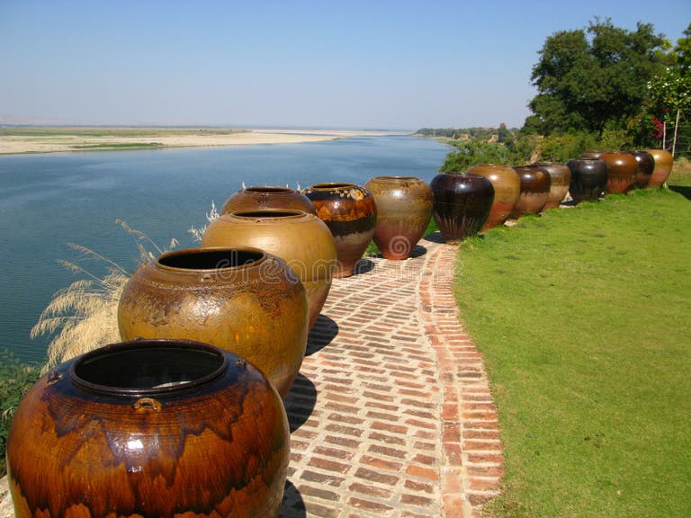 Irrawaddy River in Bagan, Myanmar Stock Photo - Image of ancient ...