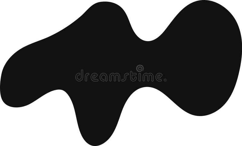 Irregular Abstract Curved Flowing Black Shape on a White Background ...