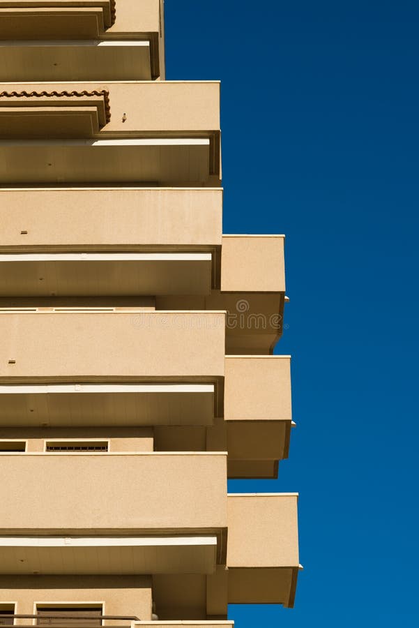 Irregular Apartment Building Detail Stock Image - Image of structrure ...