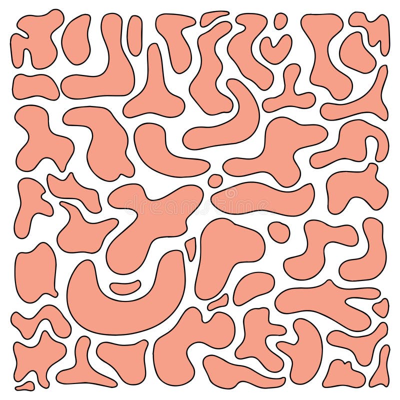 Colored Spots of Organic Liquid. Abstract Spots. Flat Design, Vector ...