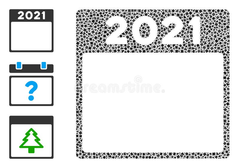 Irregular 2021 Calendar Leaf Icon Mosaic Stock Vector - Illustration of ...
