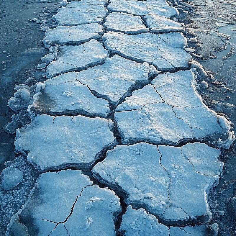 Irregular Cracked Ice Surface Features Large, Polygonal Plates with ...