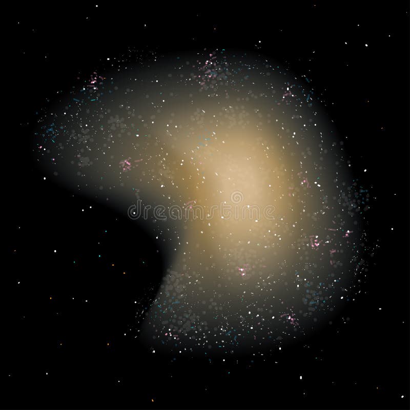 Irregular Galaxy with Stars, Vector Illustration of Space Stock Vector ...
