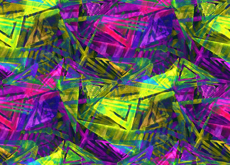 Irregular Geometry on a Seamless Pattern with Watercolor Painted ...