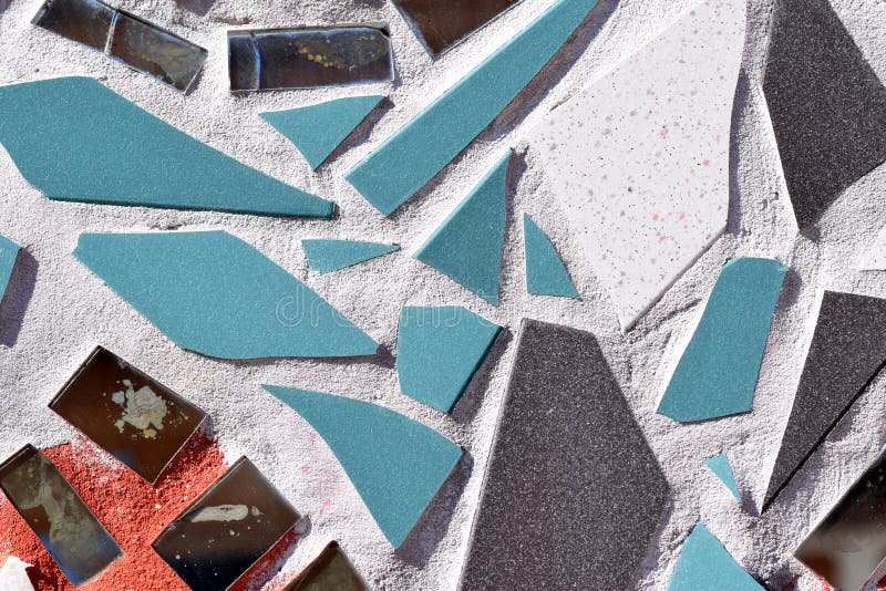 Irregular Glass Tile Mosaic Closeup Texture Stock Image - Image of ...