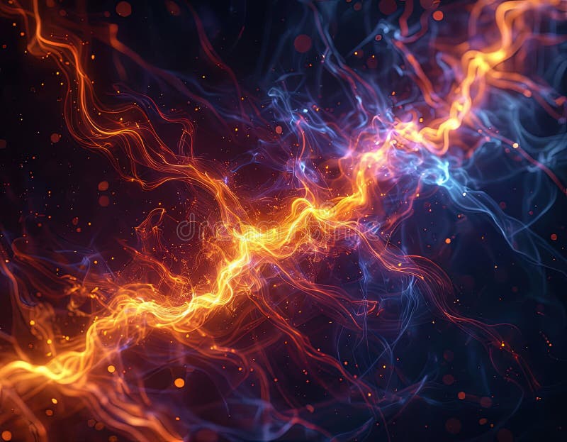 Irregular Glowing Plasma Distorted by Electromagnetic Fields, Forming ...