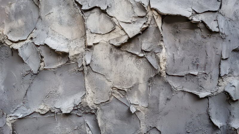 Irregular Gray Slabs Compose a Concrete Wall, Creating a Rugged ...