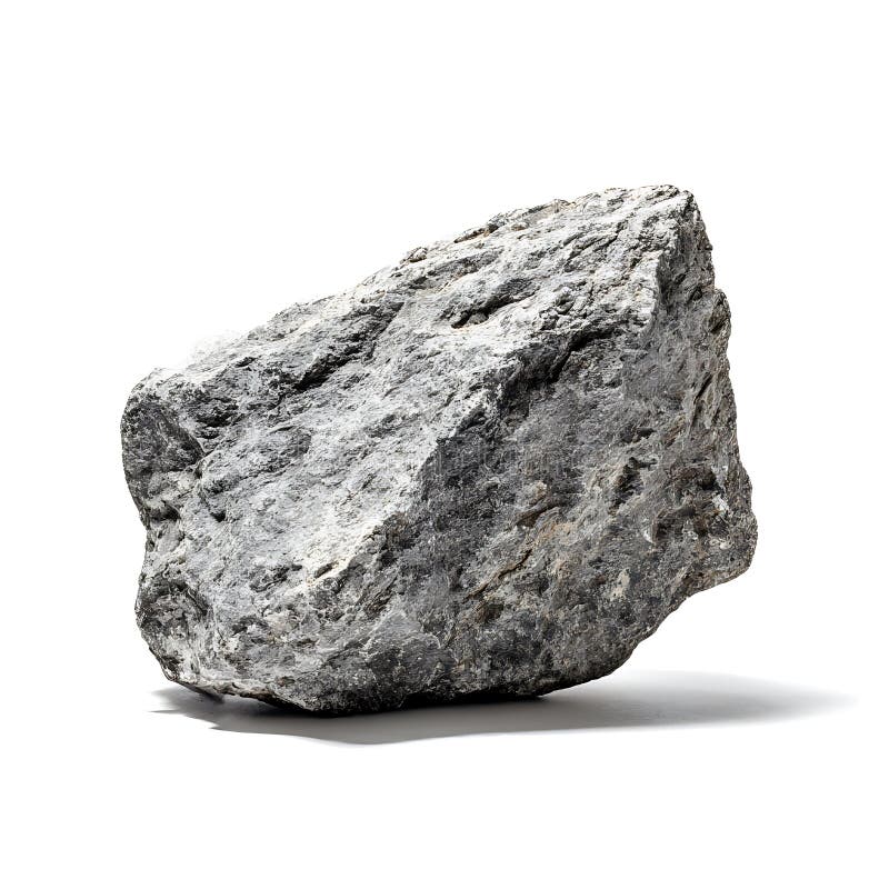 Irregular Grey Rock, Isolated on White Background Stock Illustration ...