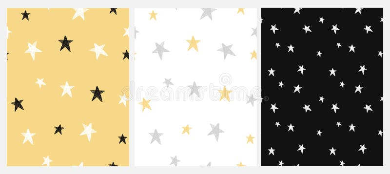Irregular Hand Drawn Simple Starry Sky Print. Starry Seamless Vector ...