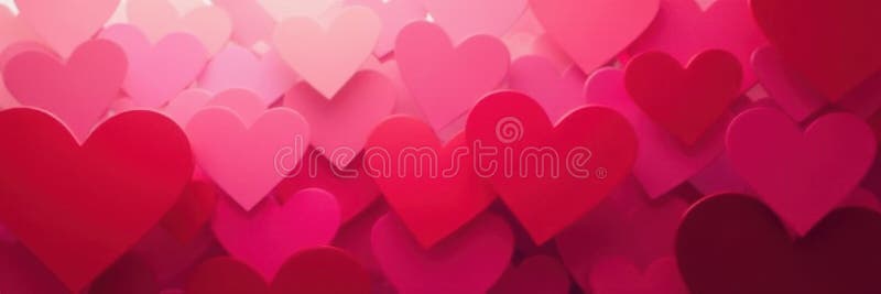 Irregular Heart Shapes Cascade; Gradient Pink, Deep Red Tones , Graphic ...