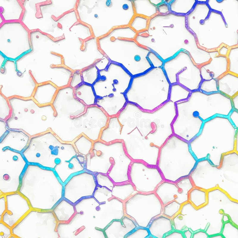 Irregular, Interconnected Geometric Shapes Form a Pattern on a White ...