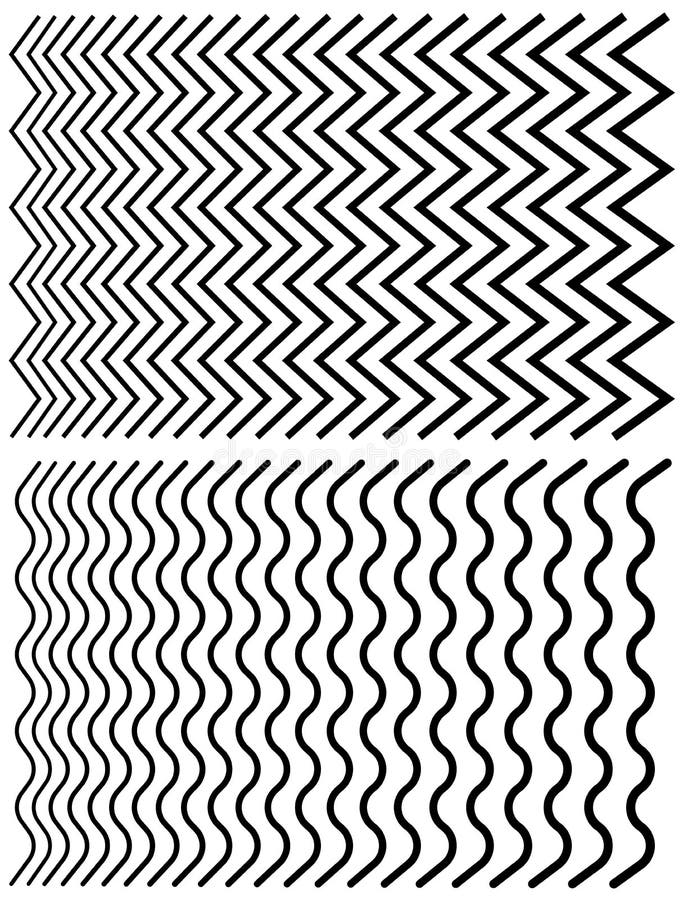 Irregular Lines. Set of Distorted Lines from Thin To Thick Stock Vector ...
