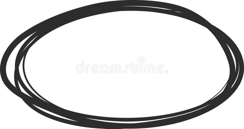 Irregular Oval Shape Created with Multiple Overlapping Black Strokes ...
