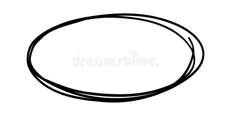 Irregular Oval Shape is Drawn with Multiple Overlapping Lines, Creating ...