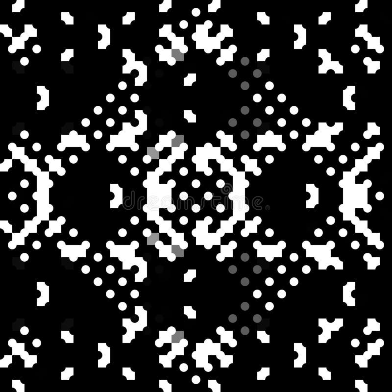 Irregular Pixel Seamless Pattern. Geometric Retro Design in Monochrome ...