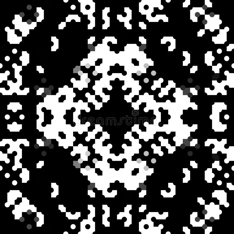 Irregular Pixel Seamless Pattern. Geometric Retro Design in Monochrome ...