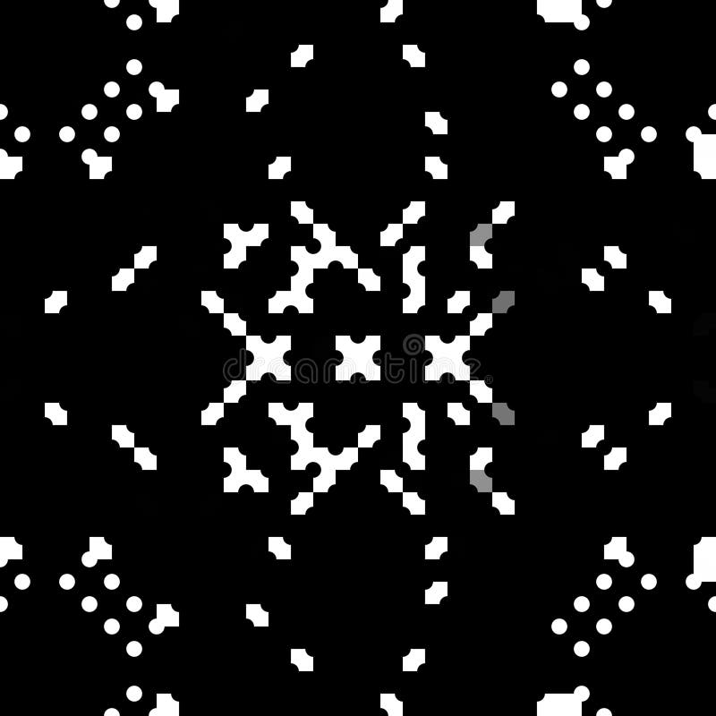 Irregular Pixel Seamless Pattern. Geometric Retro Design in Monochrome ...