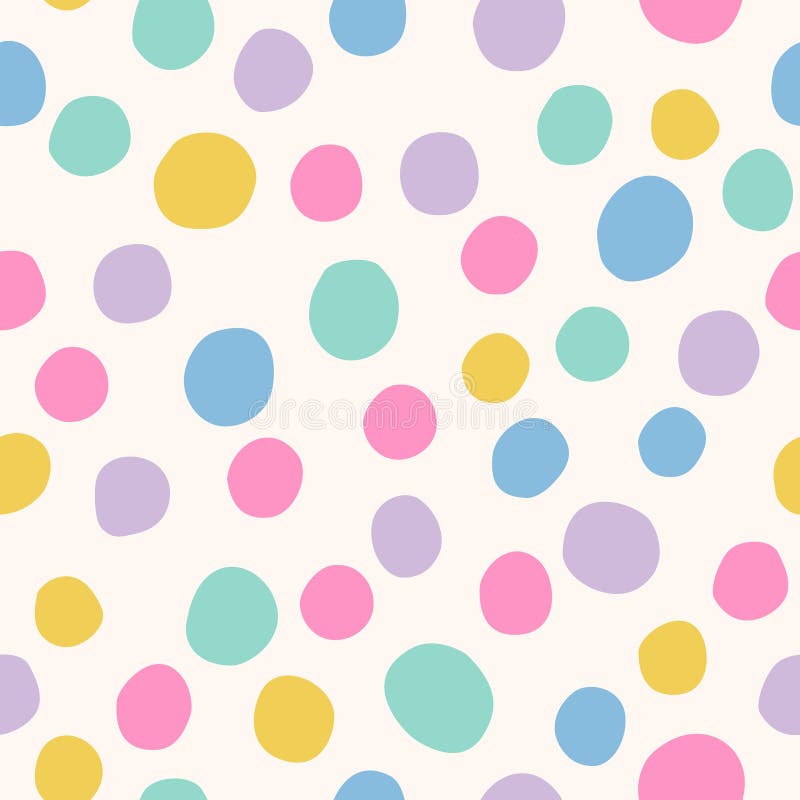 Irregular Polka Dots Seamless Pattern in Retro Style Stock Vector ...