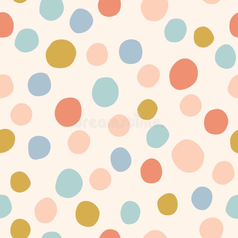 Irregular Polka Dots Seamless Pattern in Retro Style Stock Vector ...