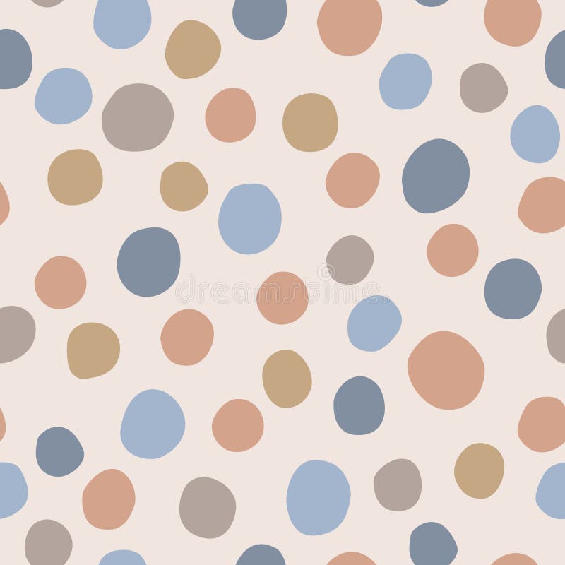 Irregular Polka Dots Seamless Pattern in Retro Style Stock Vector ...