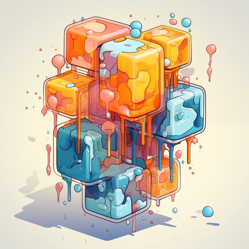 Irregular Random Abstract 3D Textures and Graphics Generative Ai Stock ...