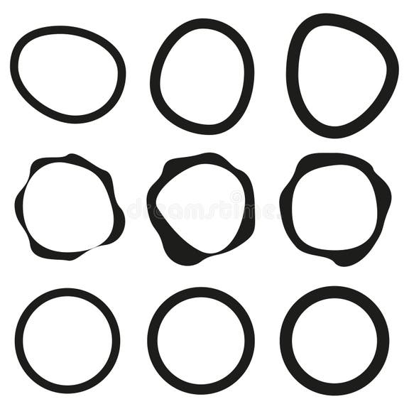 Irregular Ring Shape. Distorted Circle Pattern. Outline Vector Icon ...