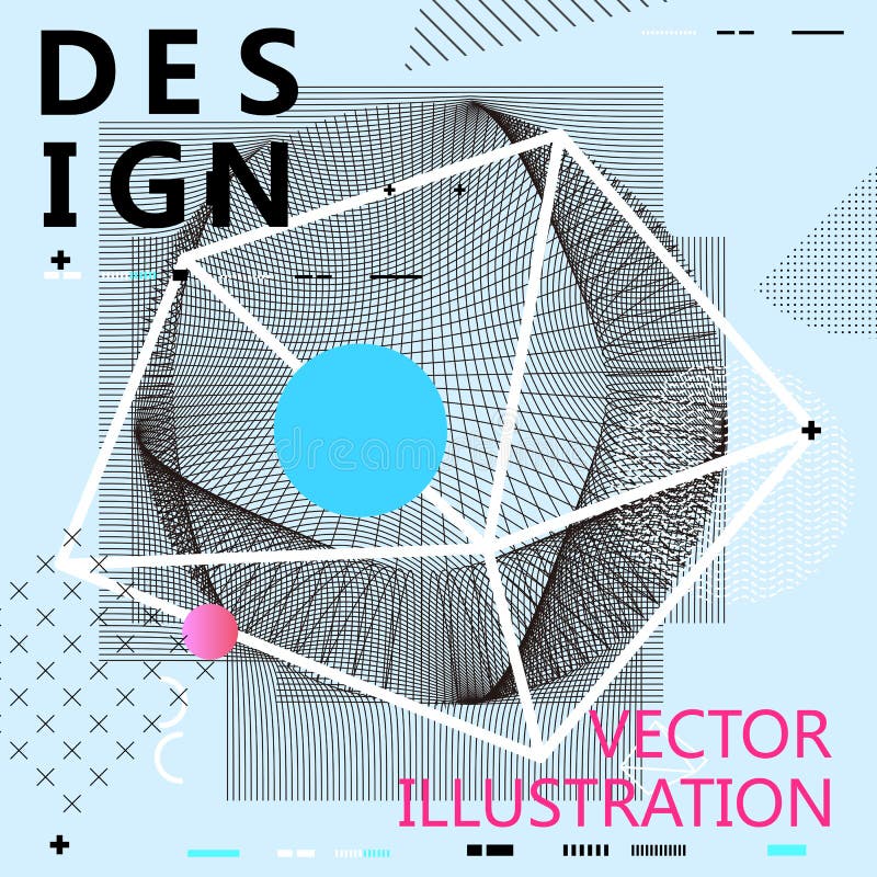 Irregular Shape of Dots, Lines and Faces, Abstract Design. Stock Vector ...