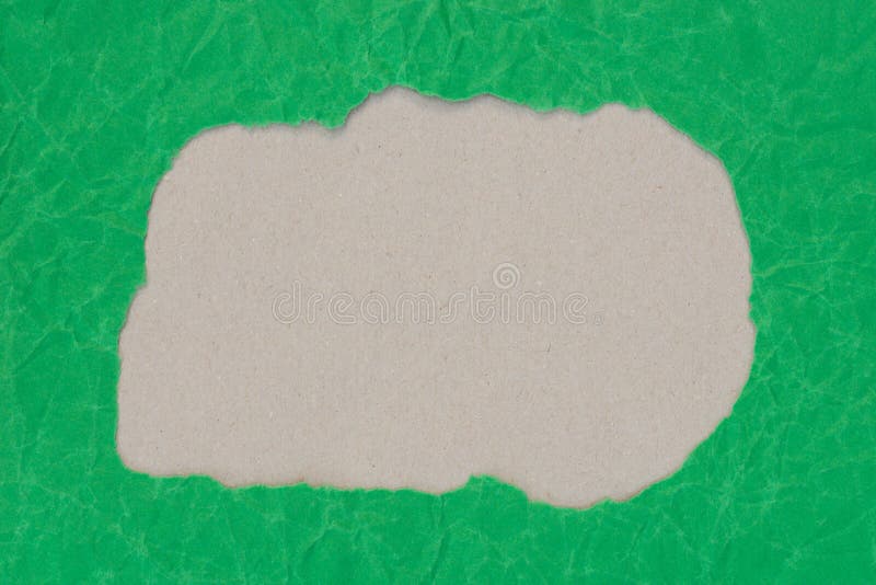 Irregular Shape Hole on Piece on Green Paper Stock Photo - Image of ...