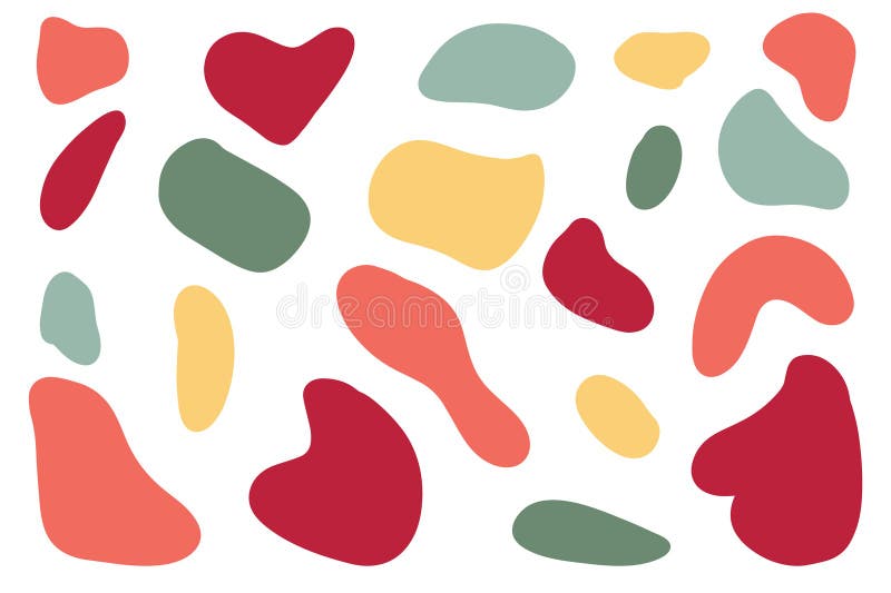 Irregular Shapes of Amorphous Liquid, Multicolored Spots of Organic ...