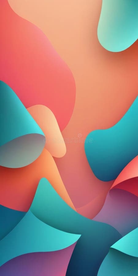 Irregular Shapes in Aqua Coral Stock Photo - Image of gradient, coral ...