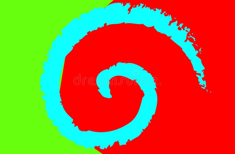 Irregular Spiral Shape between Twin Colors. Stock Illustration ...