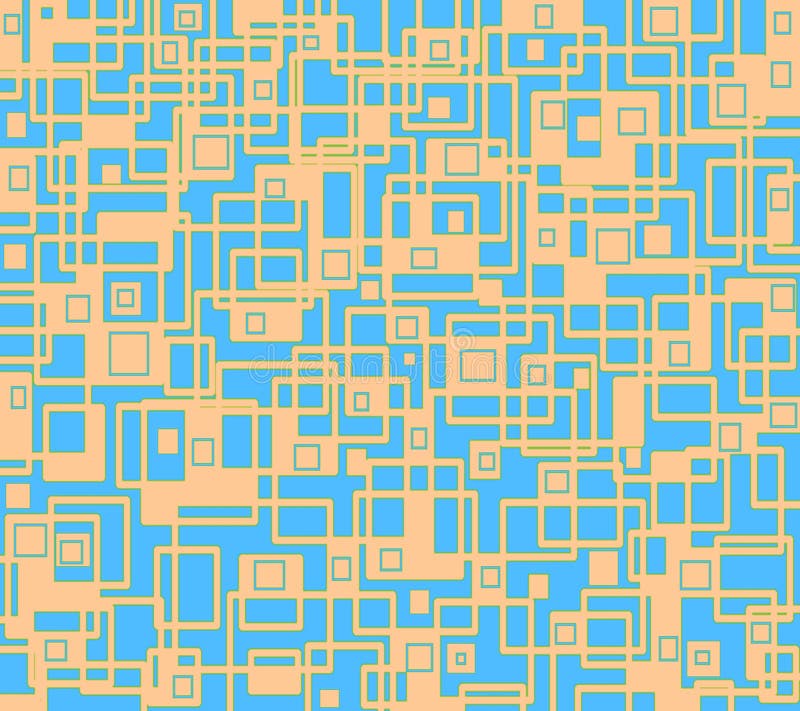 Irregular Squares and Rectangles Pattern Orange Light Blue Overlaying ...