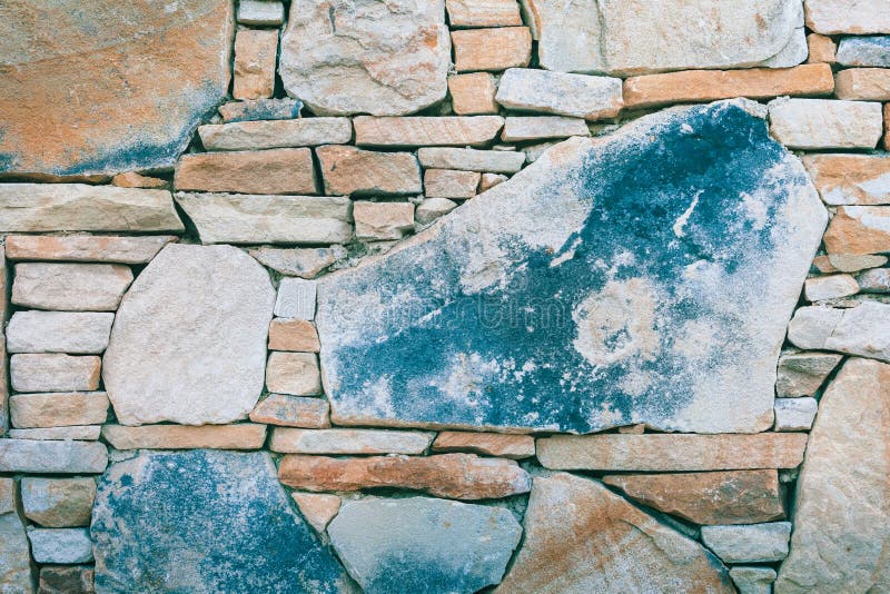 Irregular Stacked Natural Stone Wall Stock Image - Image of structure ...