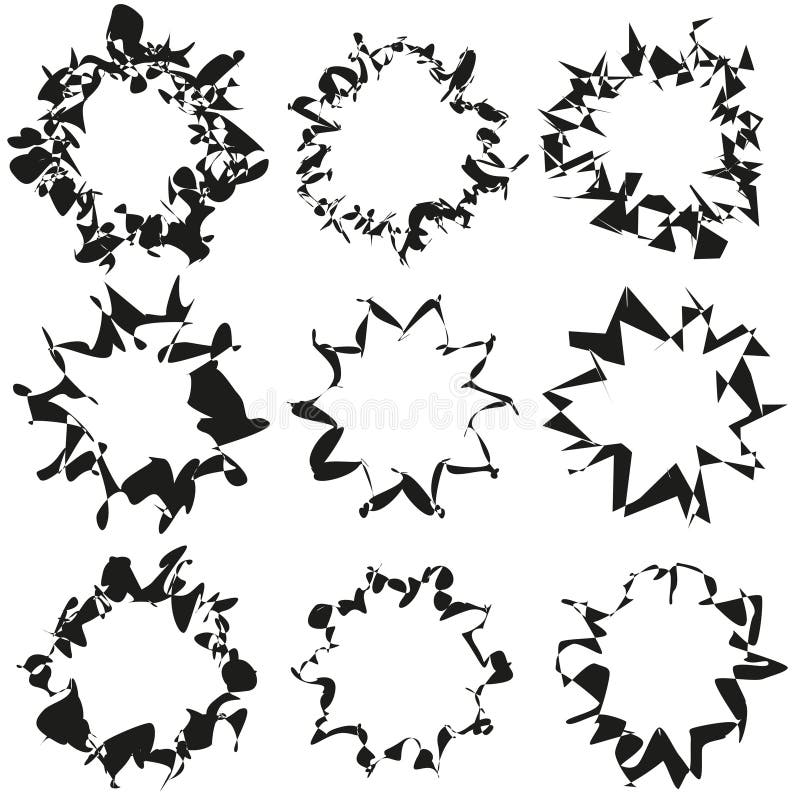 Irregular Star Icon. Mixed Contrast Shapes. Abstract Black Pattern ...