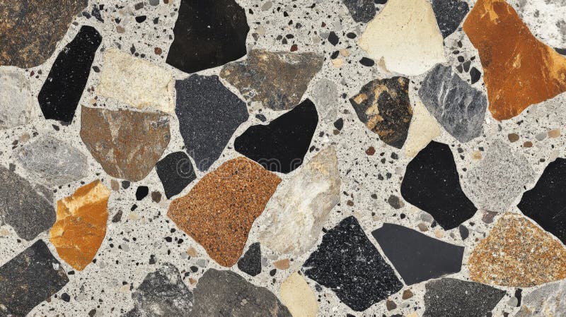 Irregular Stone Aggregate Terrazzo Surface Texture Stock Illustration - Illustration of colors ...