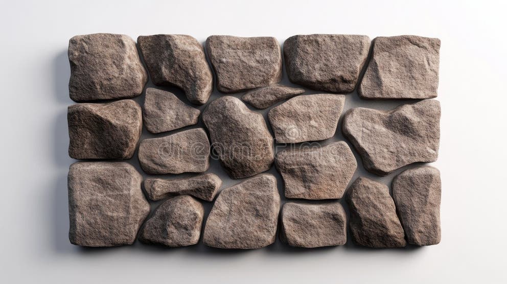 Irregular Stone Wall Texture 3D Render, Brown, Rough, Natural Stone ...