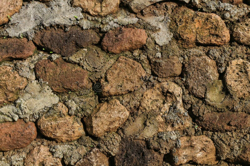 Irregular Stones of Varying Brown Shades are Embedded in a Light ...